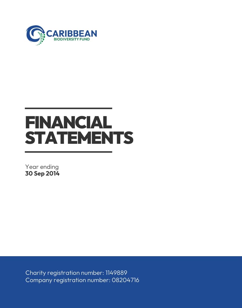 Financial Statements: 2014 | Reports | Caribbean Biodiversity Fund